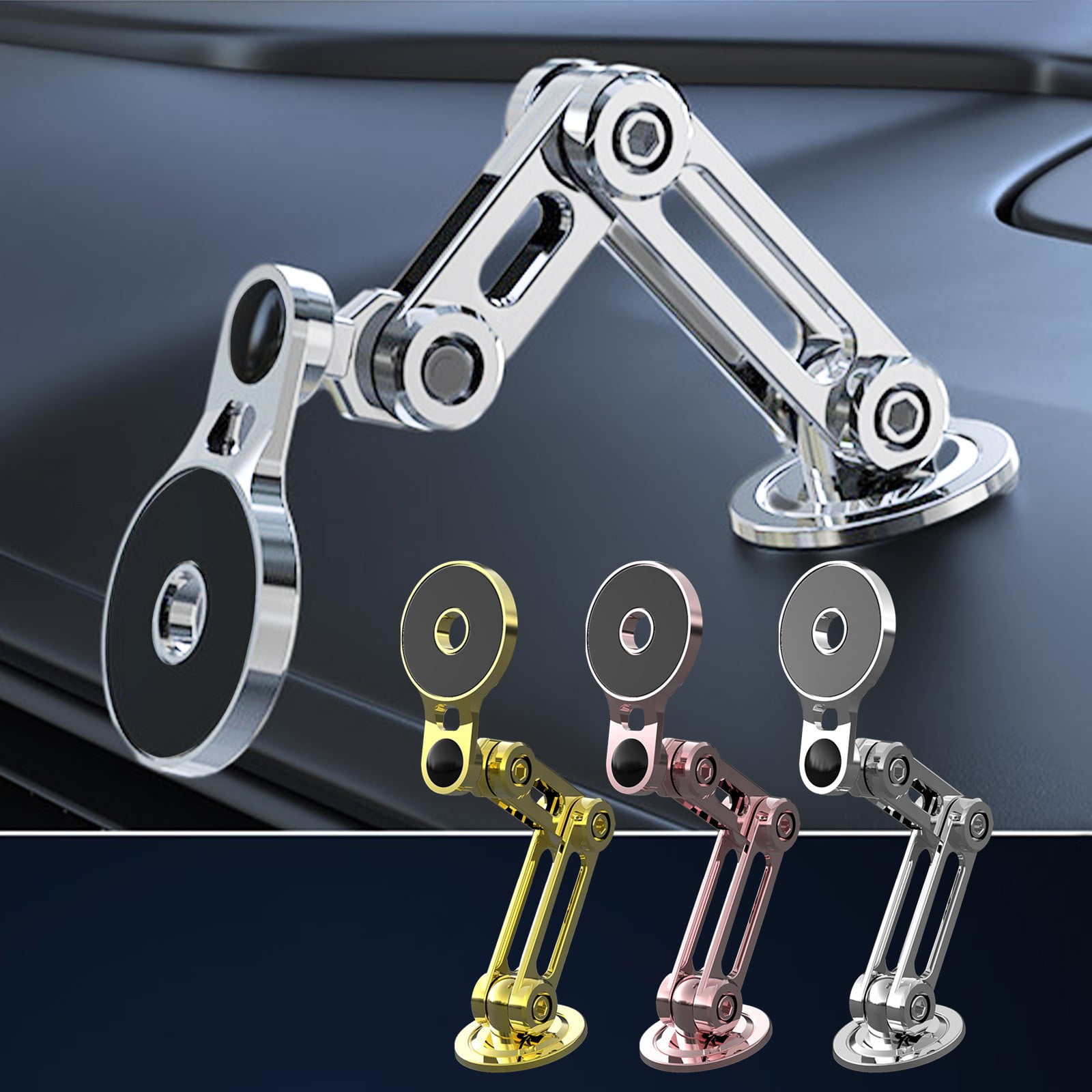 Mechanical Arm Car Mount for Tablets & Phones, Adjustable Alloy Bracket ...