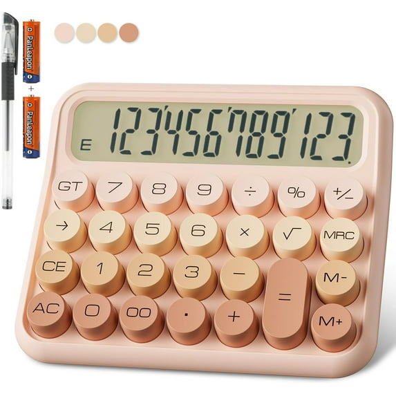 Mechanical Calculator 12 Digit Extra Lar 5-Inch LCD Display, Battery ...