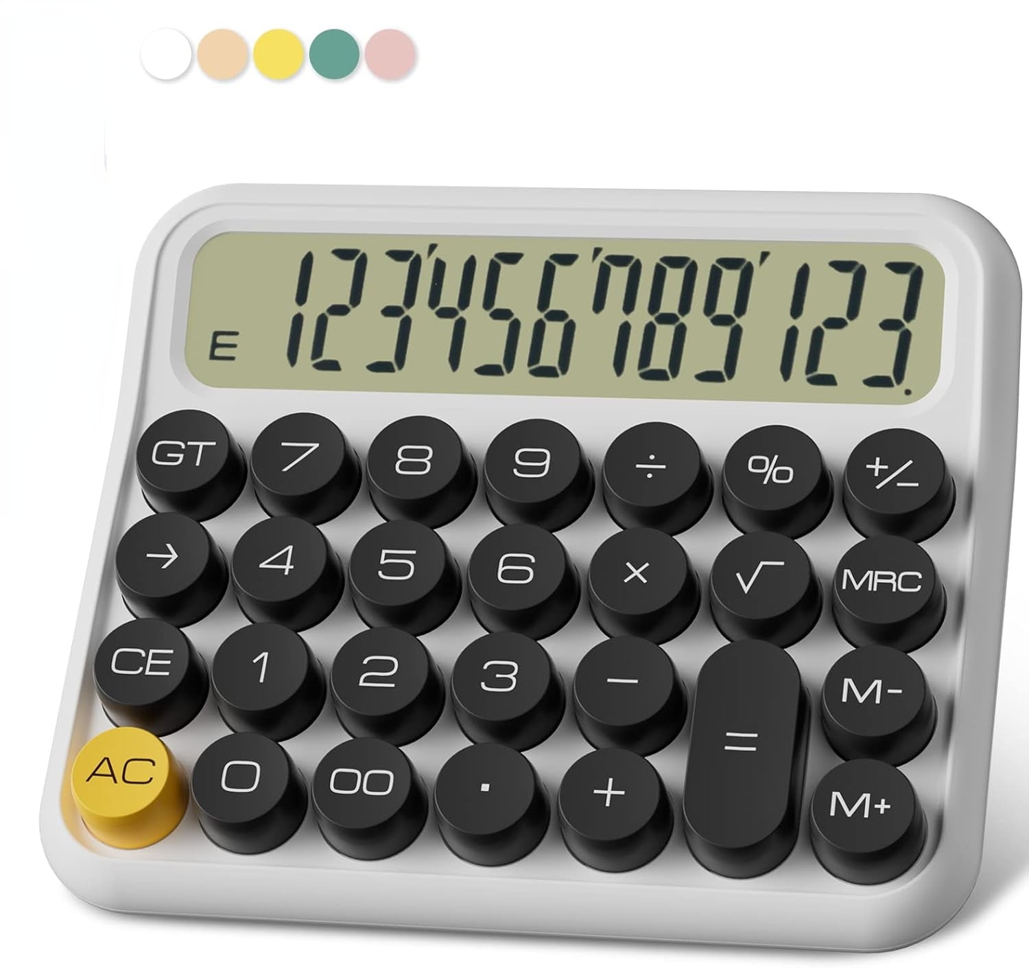 Mechanical Calculator 12 Digit Extra Large 5-Inch LCD Display, Battery ...
