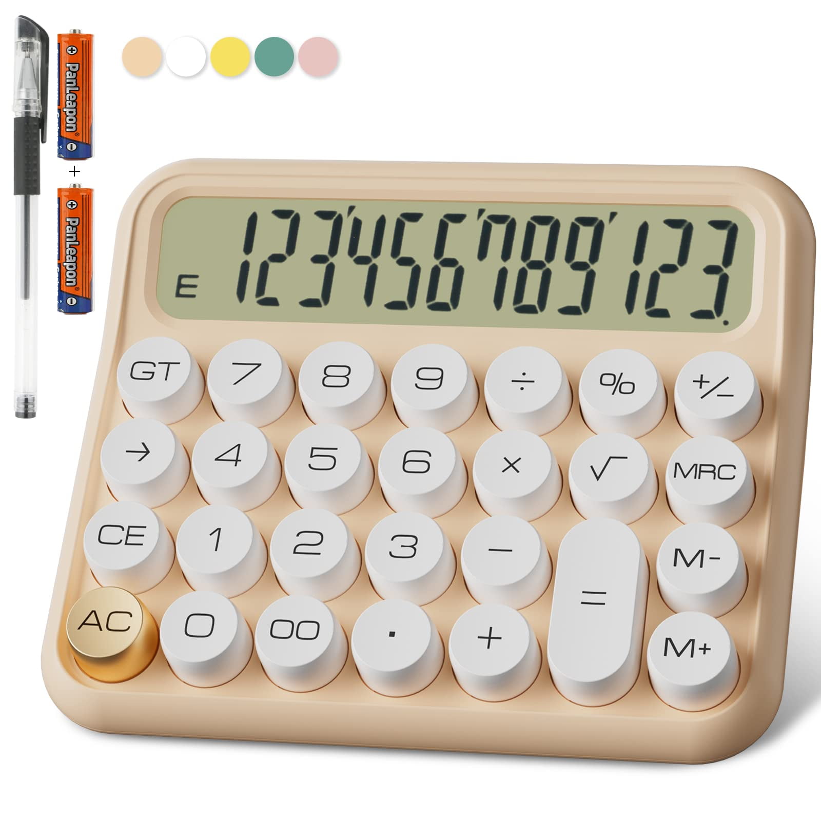 Mechanical Calculator 12 Digit Extra Large 5-Inch LCD Display, DECKLIT ...