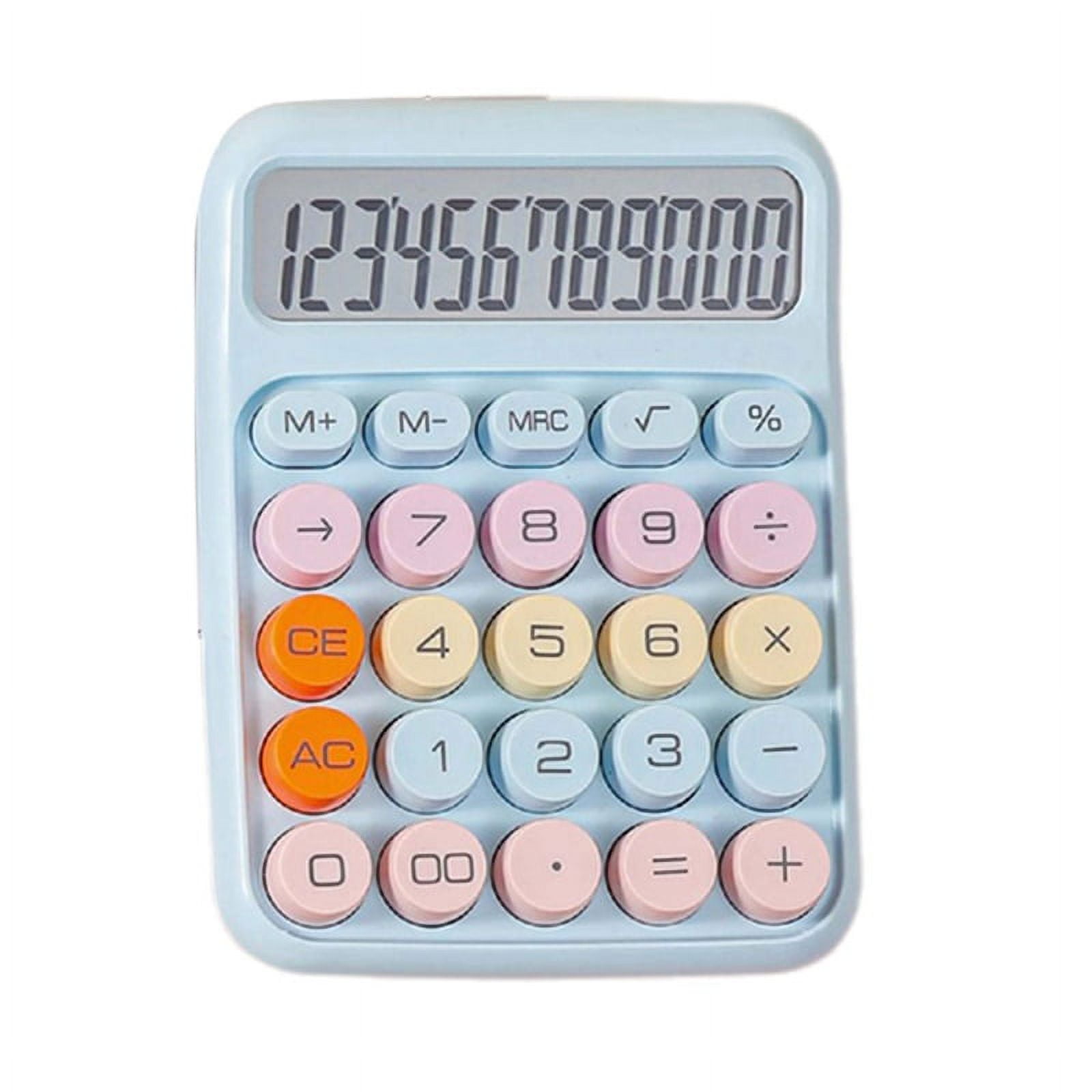 Mechanical Calculator Large LCD Display Big Round Button Cute Candy ...