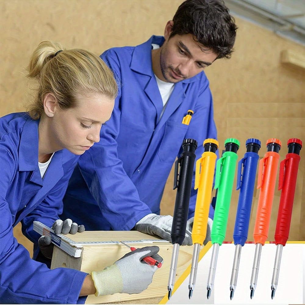 Mechanical Carpenters Pencil, Woodworking Pencil with Sharpener and ...