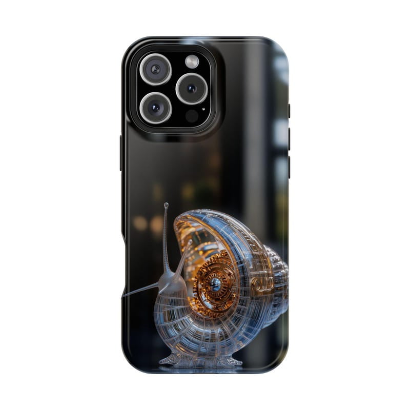 Mechanical Clear Glass Snail Shell Graphic Phone Case for iPhone 11,12 ...