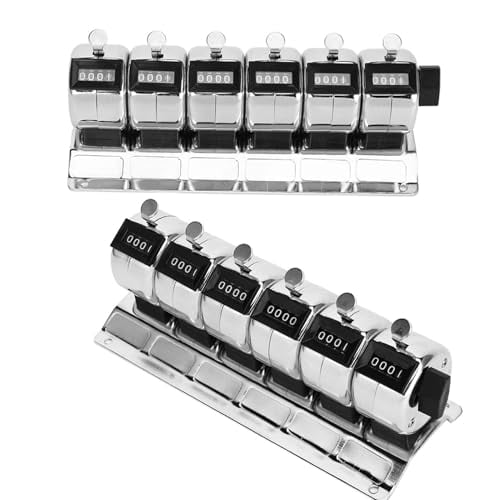 Mechanical Counter Metal Manual Clicker 4Digit Conjoined 6 Units ...