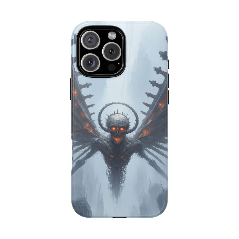 Mechanical Demon Blade with Winged Armor Futuristic Dark Artwork Phone ...
