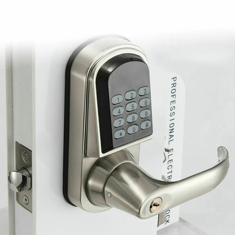 Mechanical Digital Push Button Door Lock Entry Keypad Code Handle Door ...