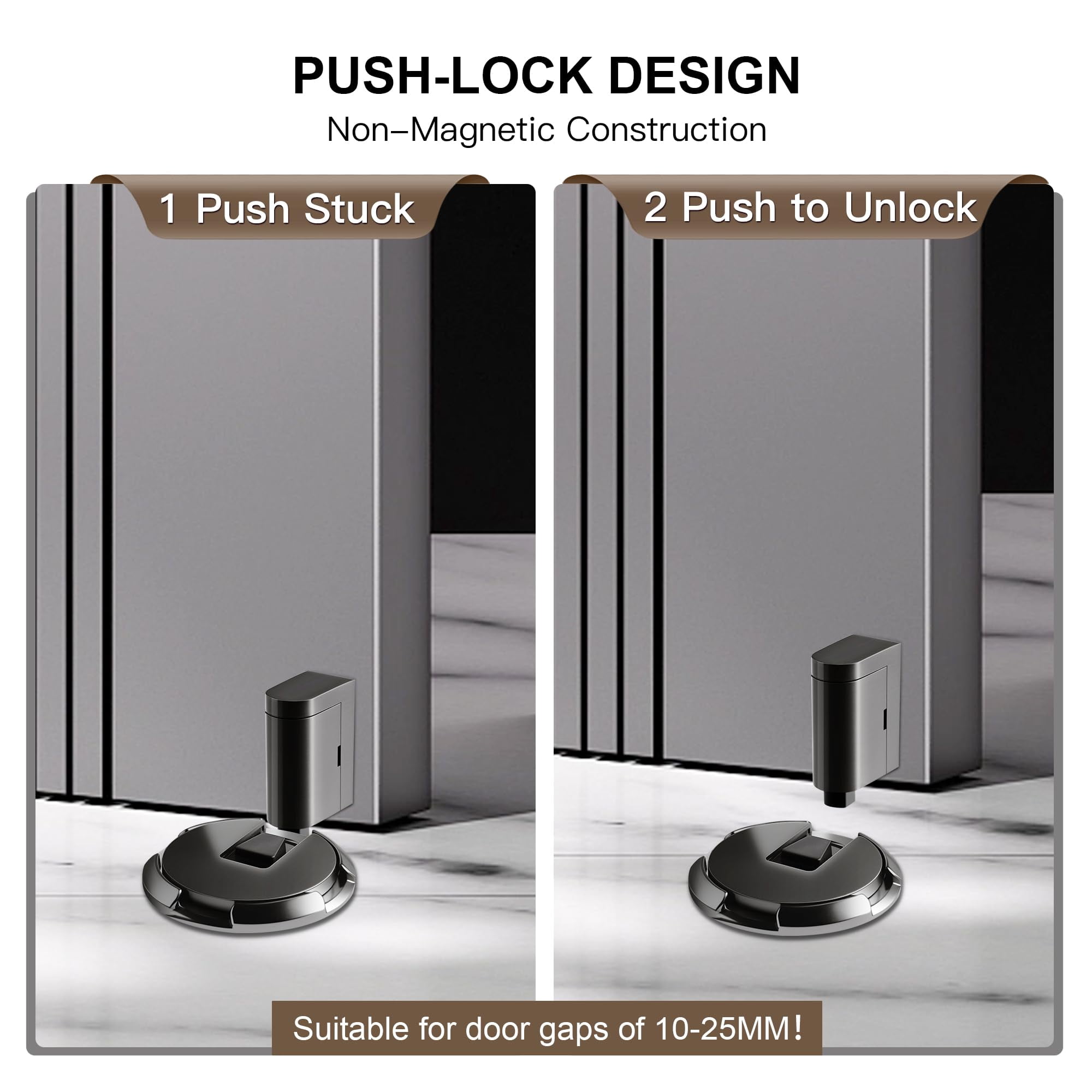 Mechanical Door Stopper - Adjustable Height Door Stop for Within 3/4 ...