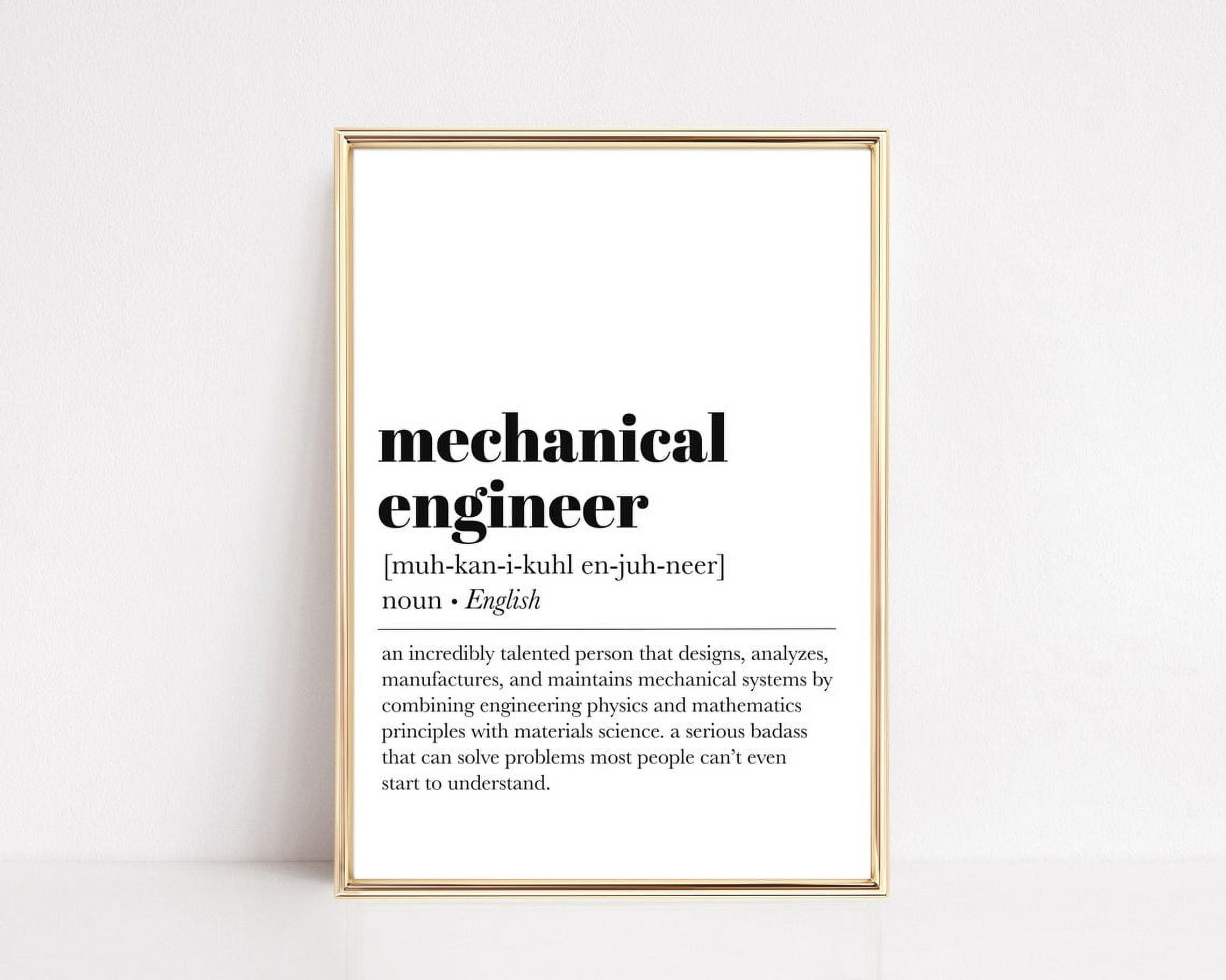 Mechanical Engineer Definition Print Mechanical Engineer Gifts Gift For ...