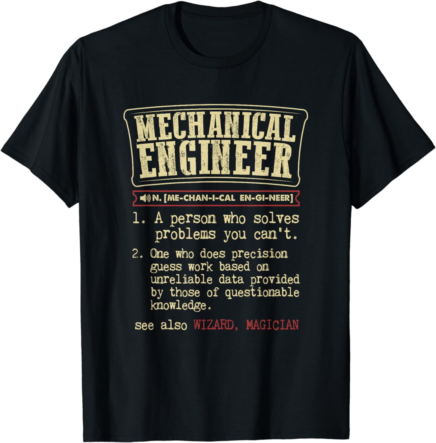 Mechanical Engineer Funny Dictionary Definition T-Shirt - Walmart.com