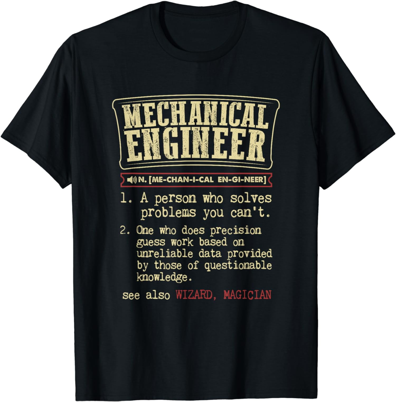 Mechanical Engineer Funny Dictionary Definition T-Shirt - Walmart.com