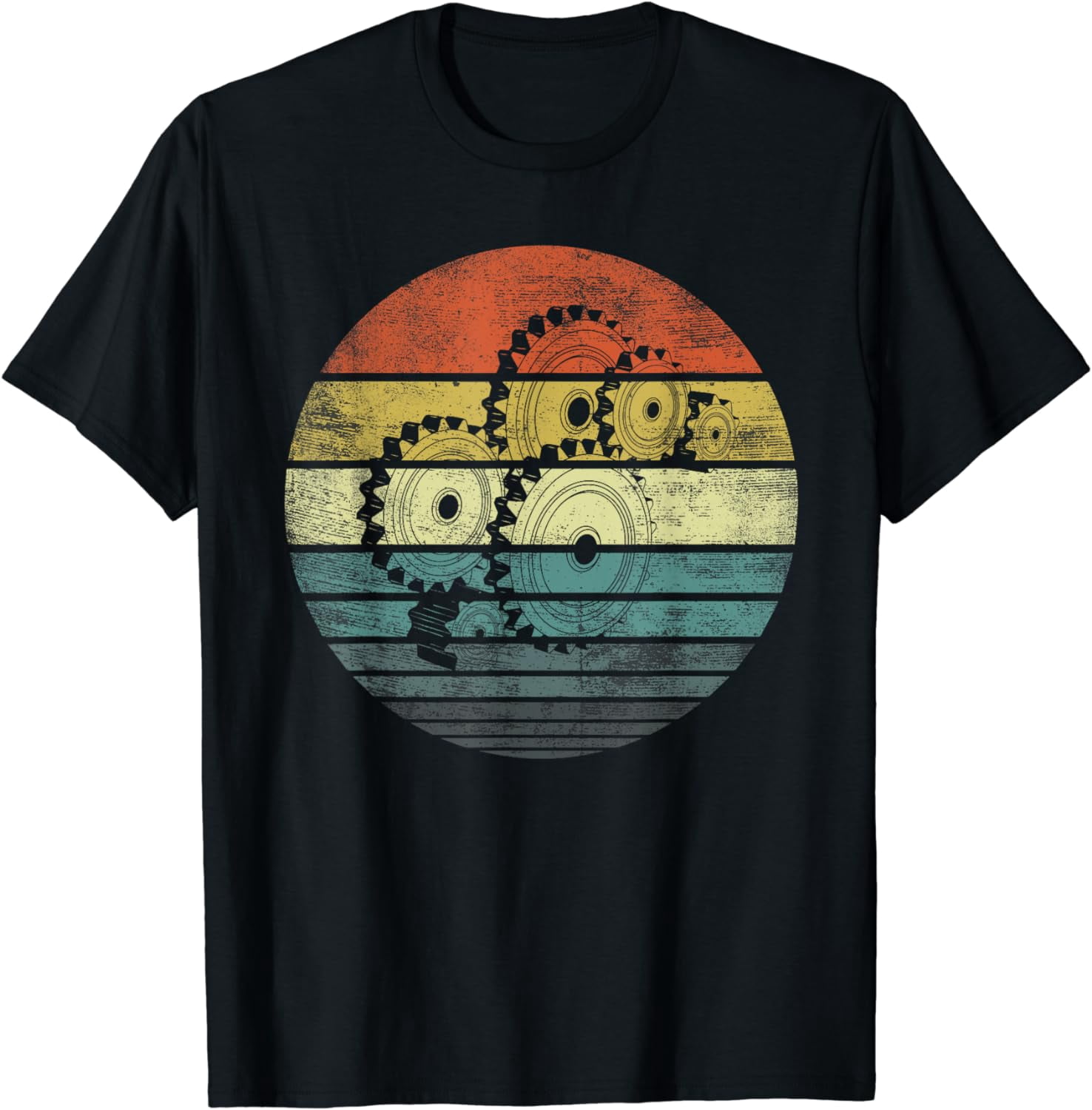 Mechanical Engineer Gifts Funny Retro Cogs Engineering Gear T-Shirt ...