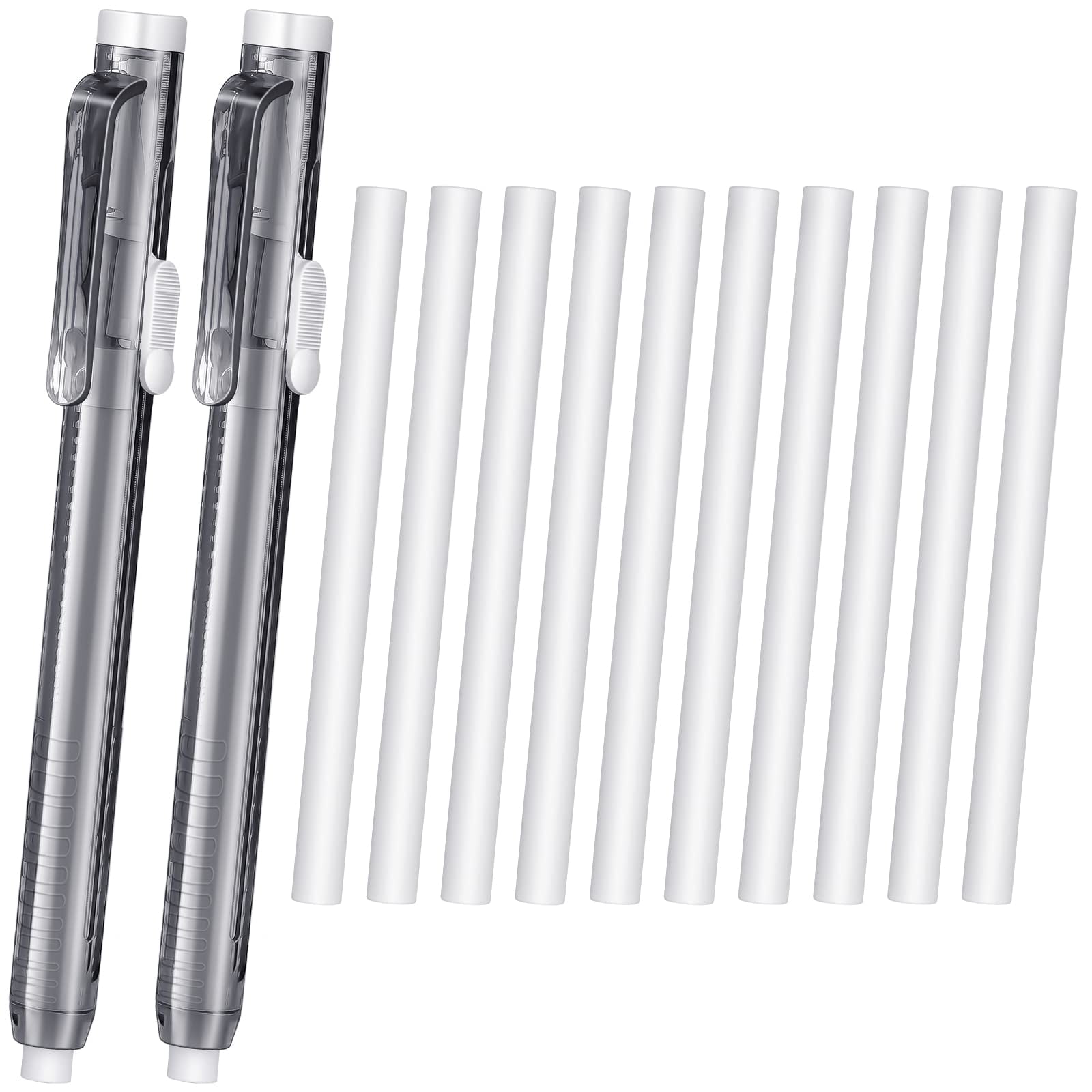 Mechanical Eraser Pen Refill Set, 12 Pieces Retractable Stick Erasers ...