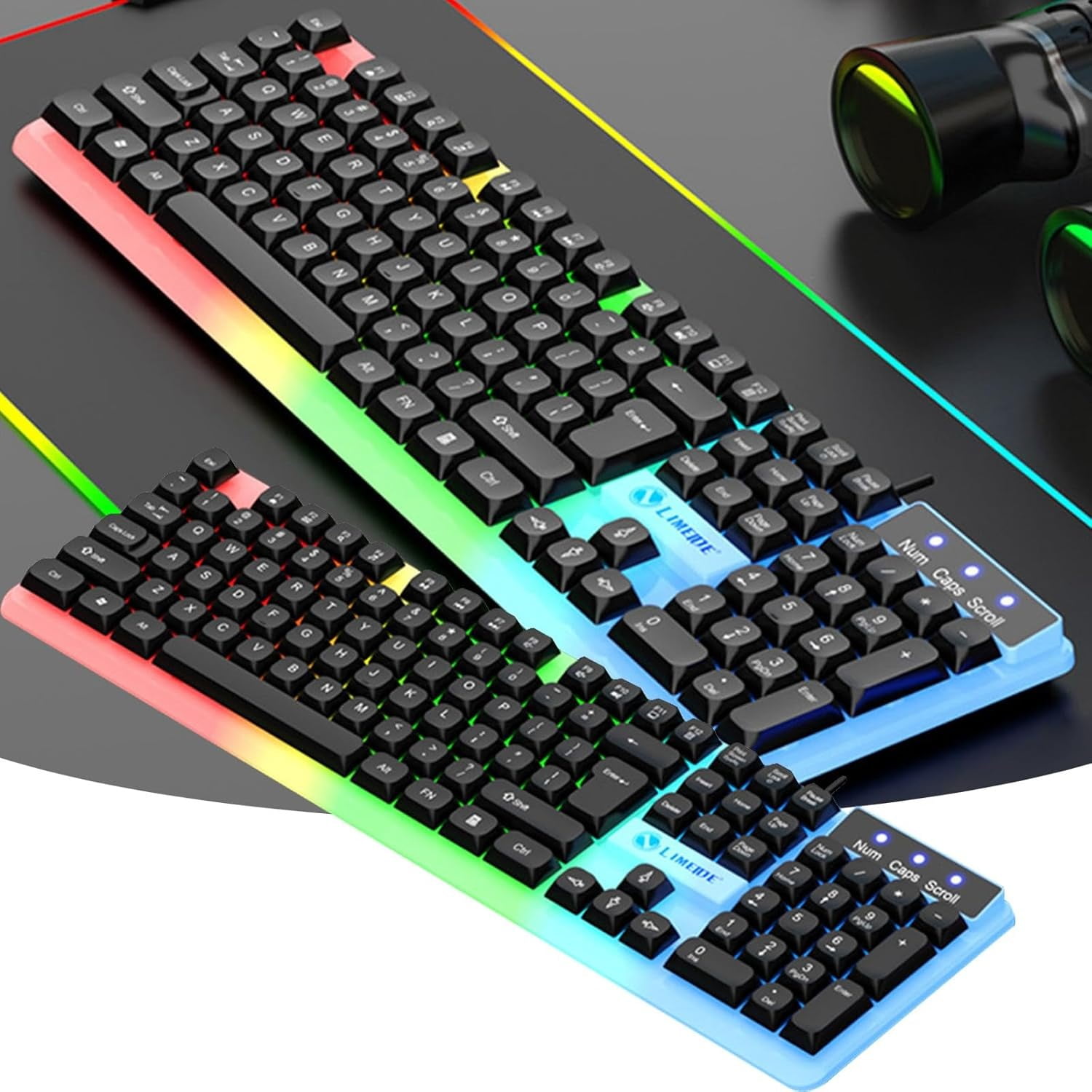 Mechanical Feel Gaming Keyboard,Programmable Illuminated RGB Backlit ...