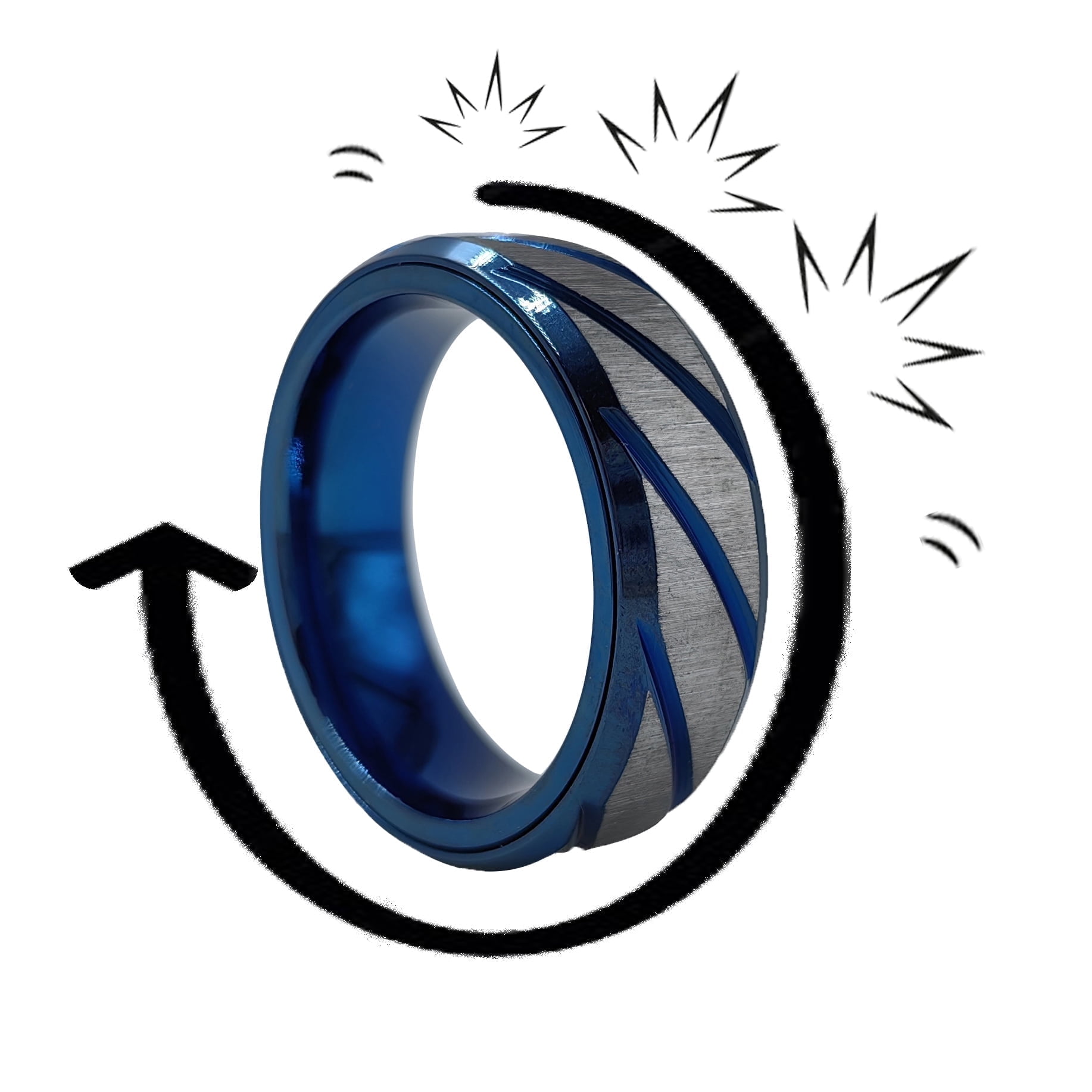 Mechanical Fingertip Ratchet Ring EDC Toy One-Way Rotatable Tactile ...