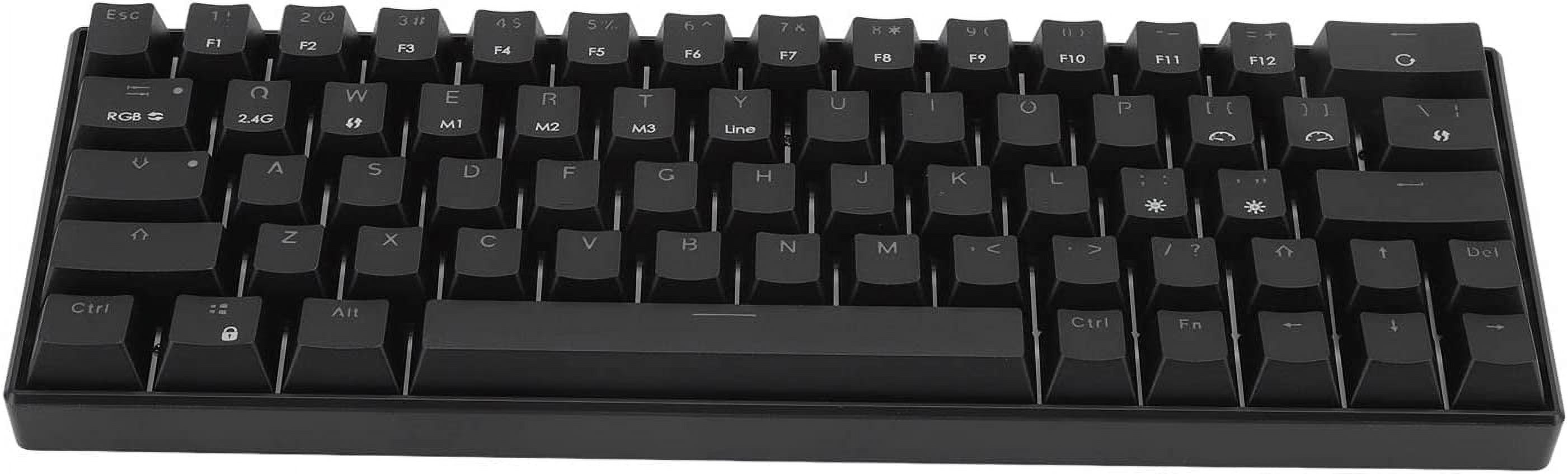 Mechanical Gaming Keyboard, 64 Keys 2.4G Wireless Type C Wired Keyboard ...