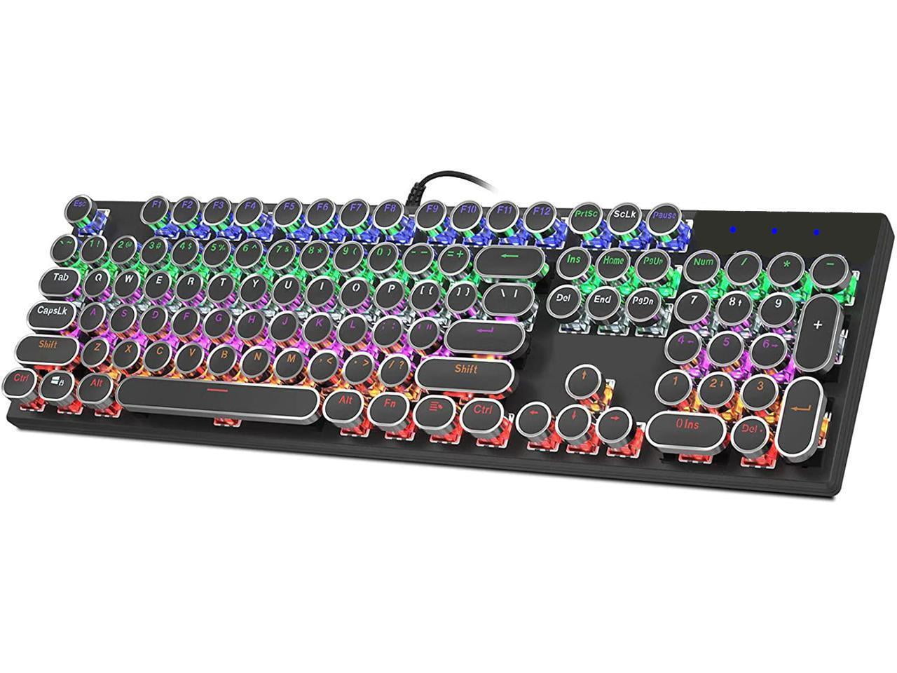 Mechanical Gaming Keyboard Geeklin Typewriter Rainbow RGB Backlit ...