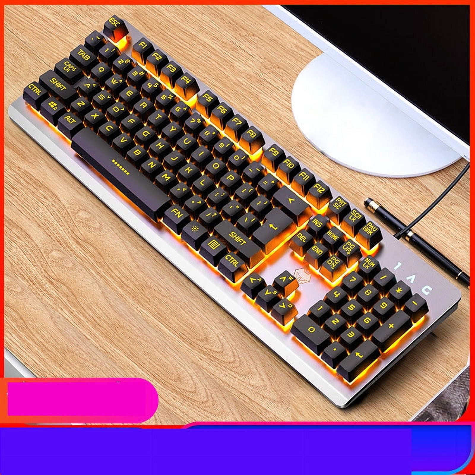 Mechanical Gaming Keyboard and Mouse Combo Switch 104 Keys Rainbow ...