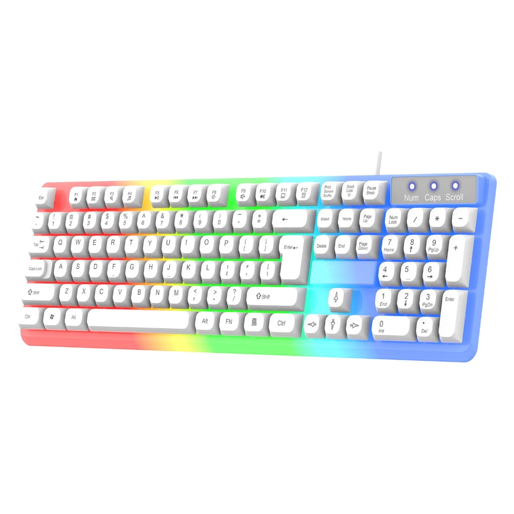 Mechanical Gaming Keyboard with LED Backlit Keyboard 104 Keys Corded ...
