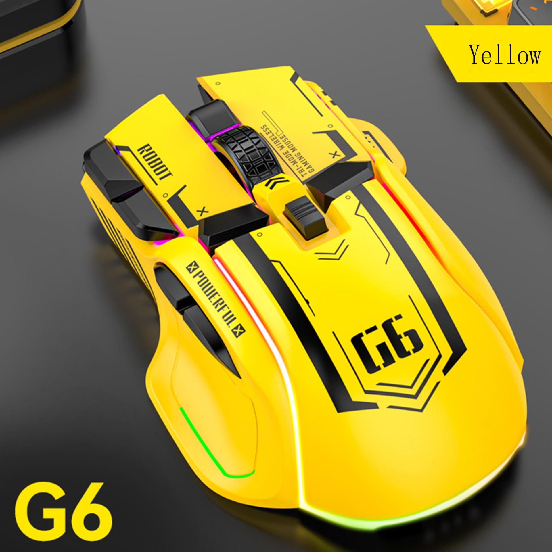 Mechanical Gaming Mouse FreeWolf G6 12-keys Wired Mouse ChipA826 RGB ...