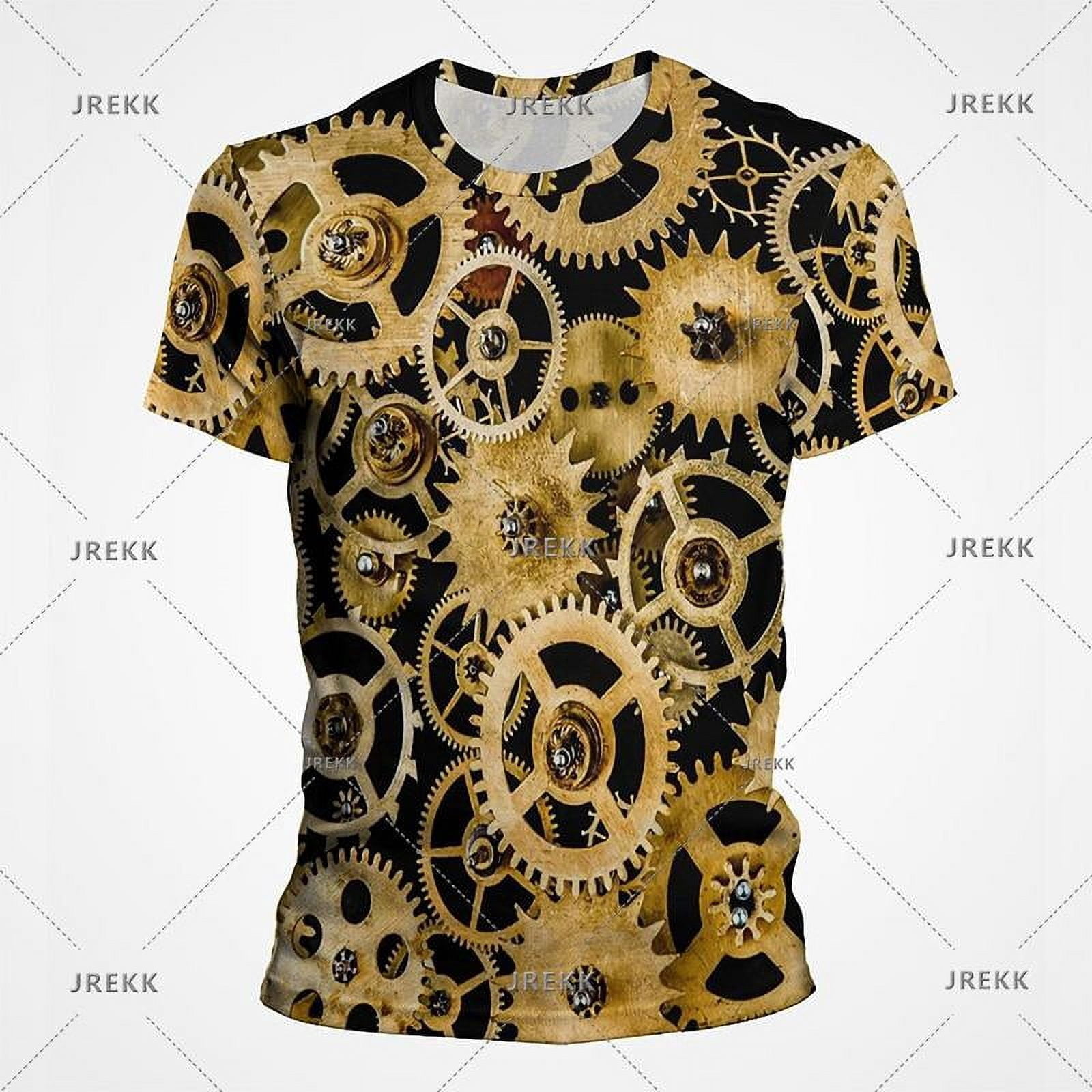 Mechanical Gear 3D Printed Tshirt For Men Punk Complex Women TShirt ...