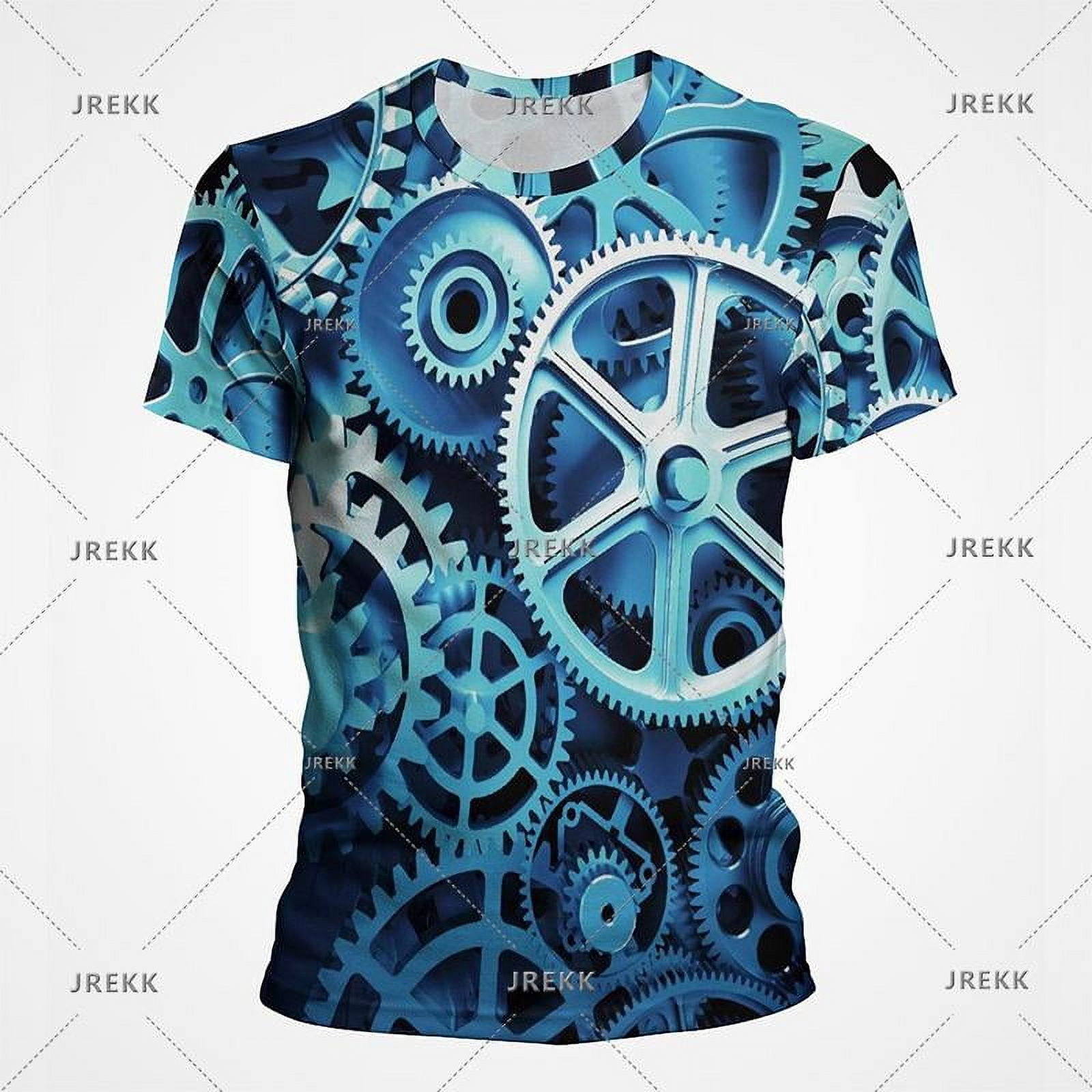 Mechanical Gear 3D Printed Tshirt For Men Punk Complex Women TShirt ...