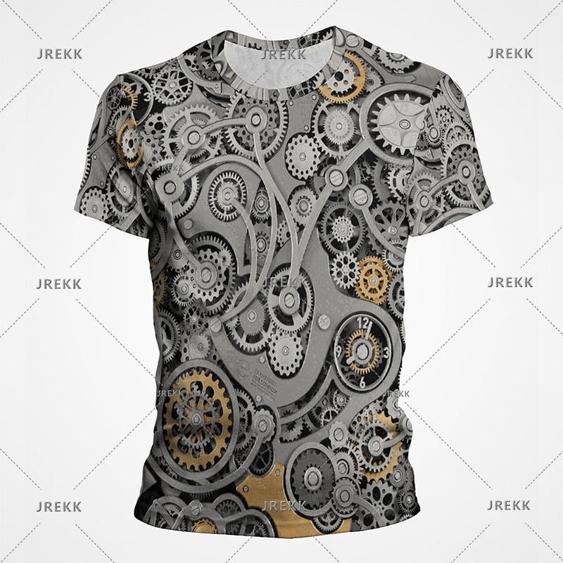 Mechanical Gear 3D Printed Tshirt For Men Punk Complex Women TShirt ...