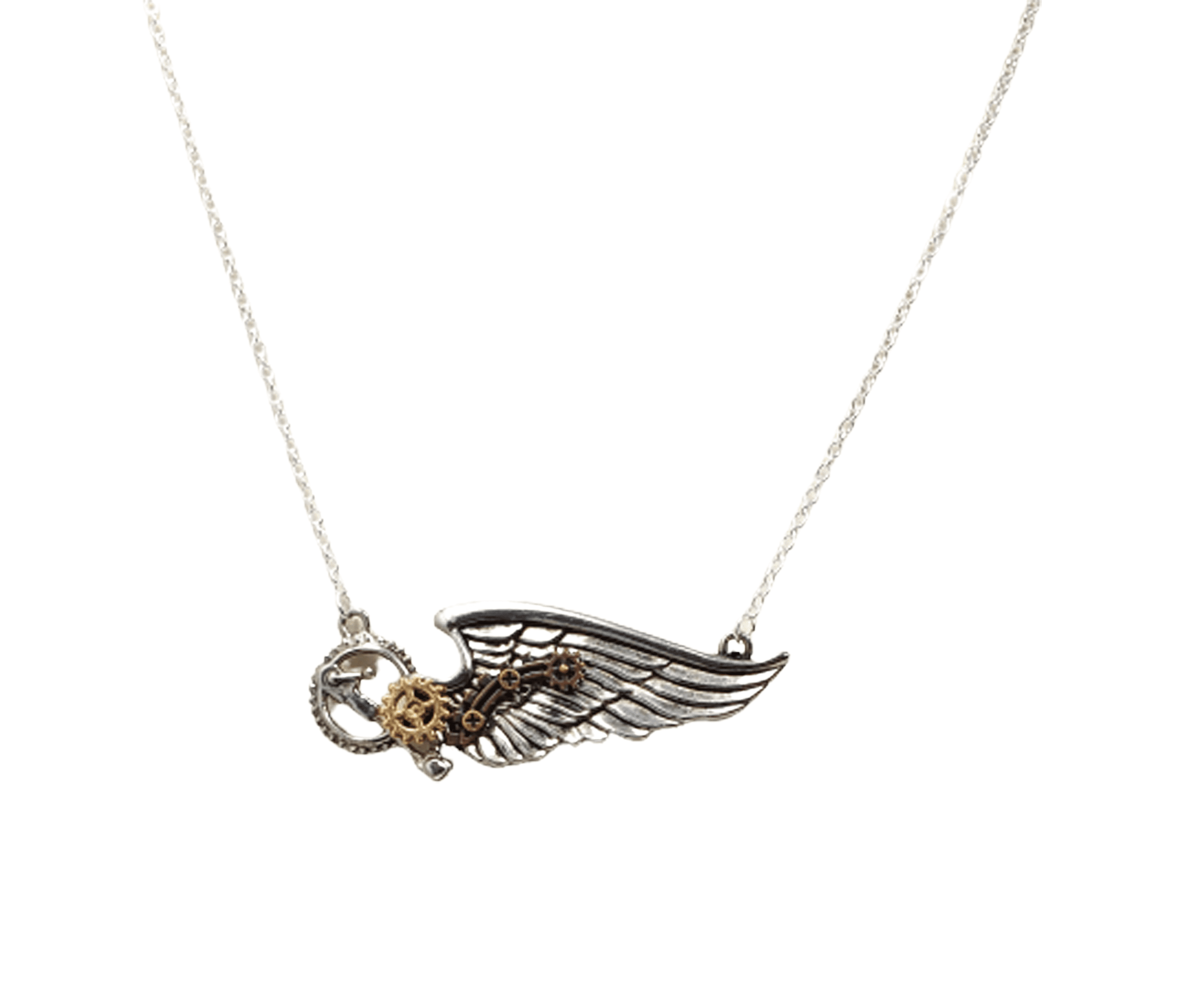 Mechanical Gear Angel Wing Necklace - Walmart.com