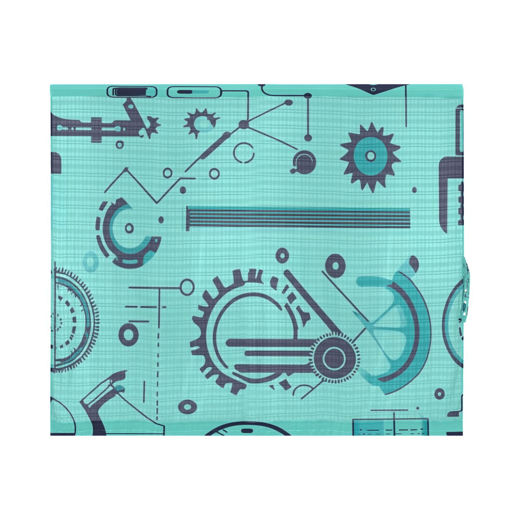 Mechanical Gear Design Door Panels 25x72in Breathable Mesh Privacy UV ...