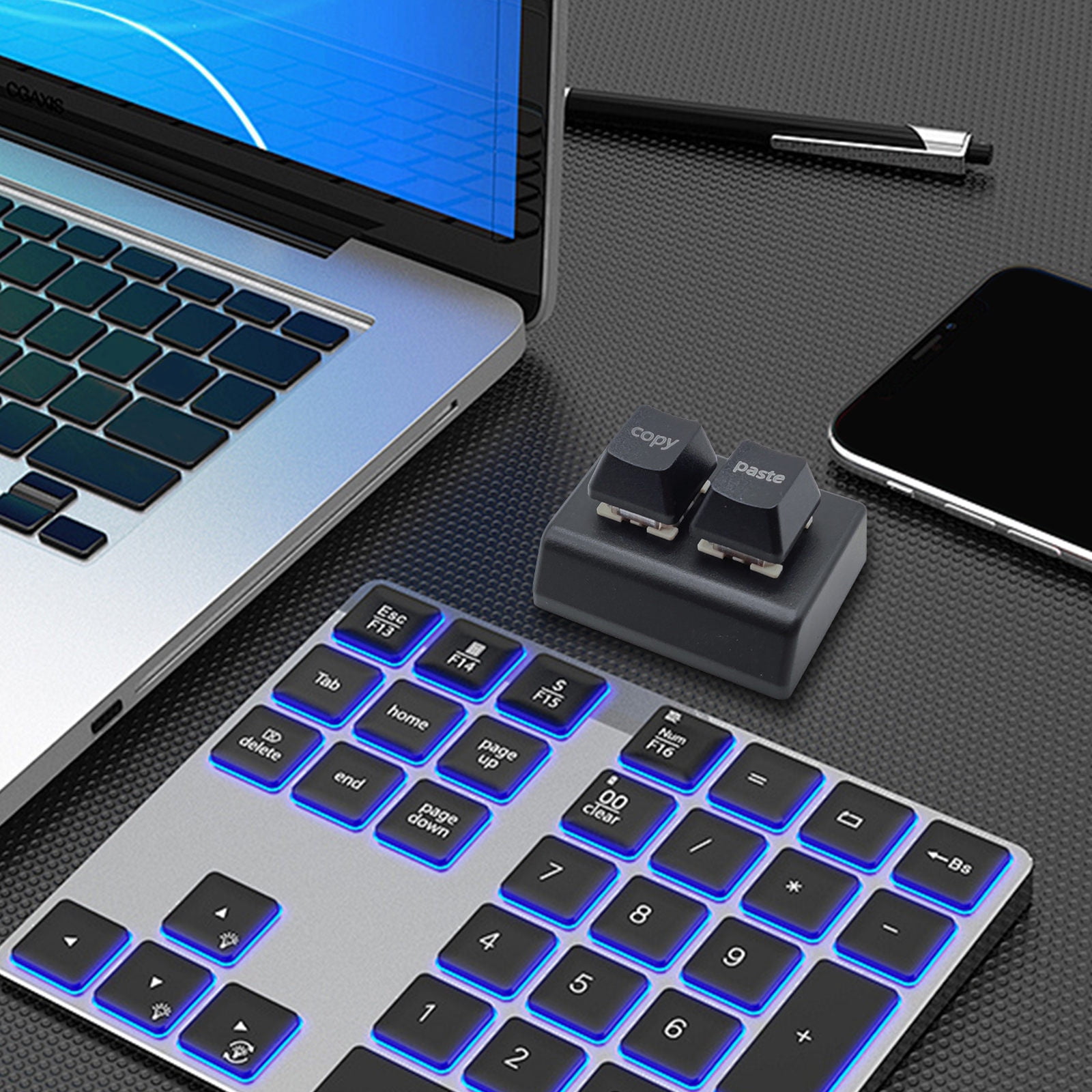 Mechanical Keyboard 2-Key Custom Shortcut Keypad | Copy Paste Cut Function | Compatible with ...