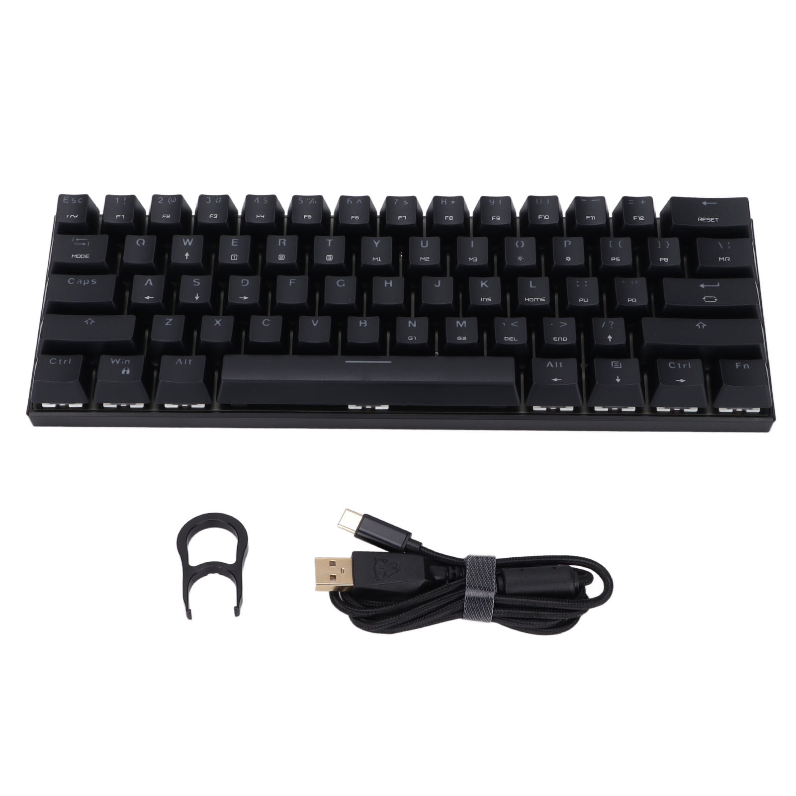 Mechanical Keyboard 61 Key RGB Backlit USB Wired Dual Mode Large ...