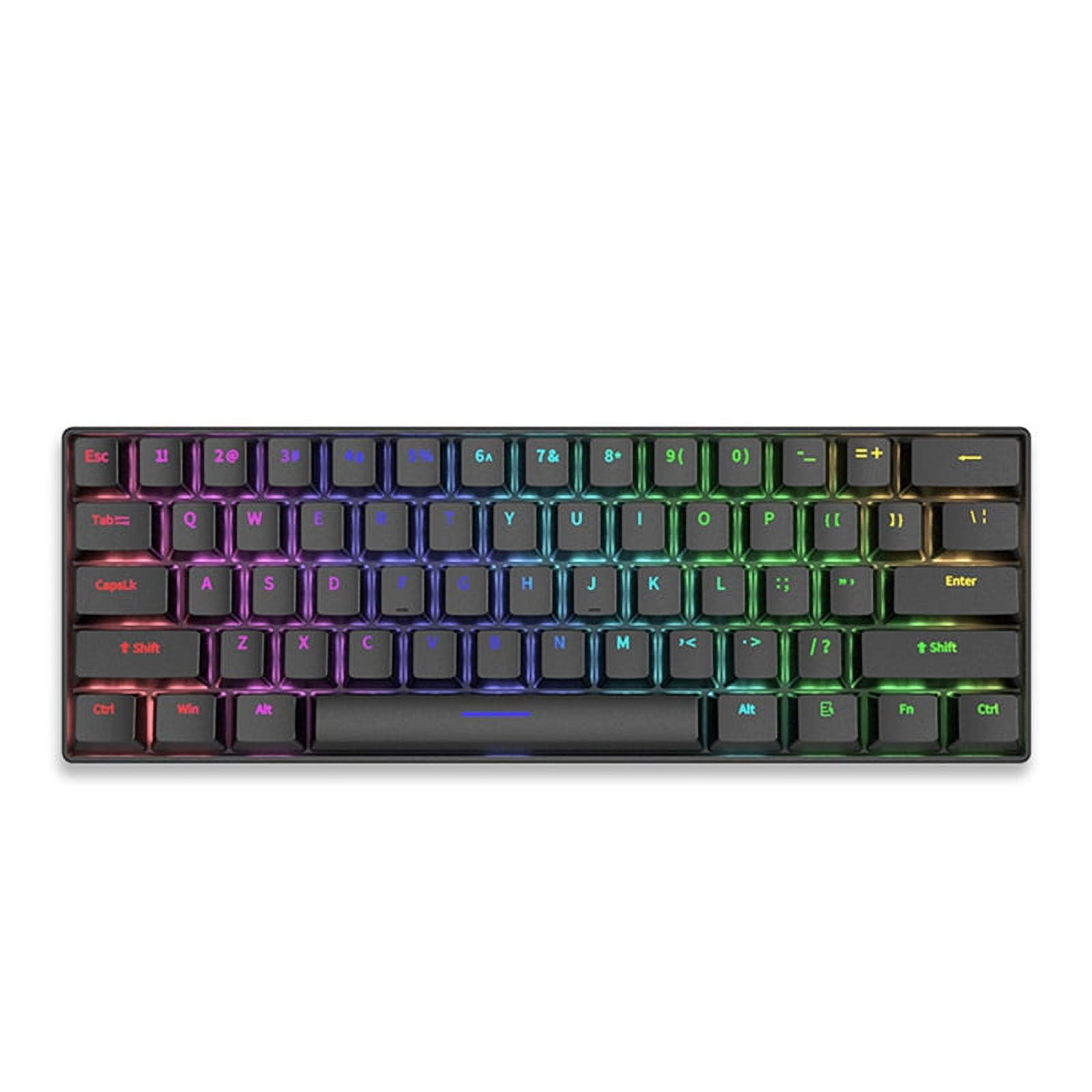 Mechanical Keyboard 61 Keys Mixed Light Hot Swap Keyboard Office ...