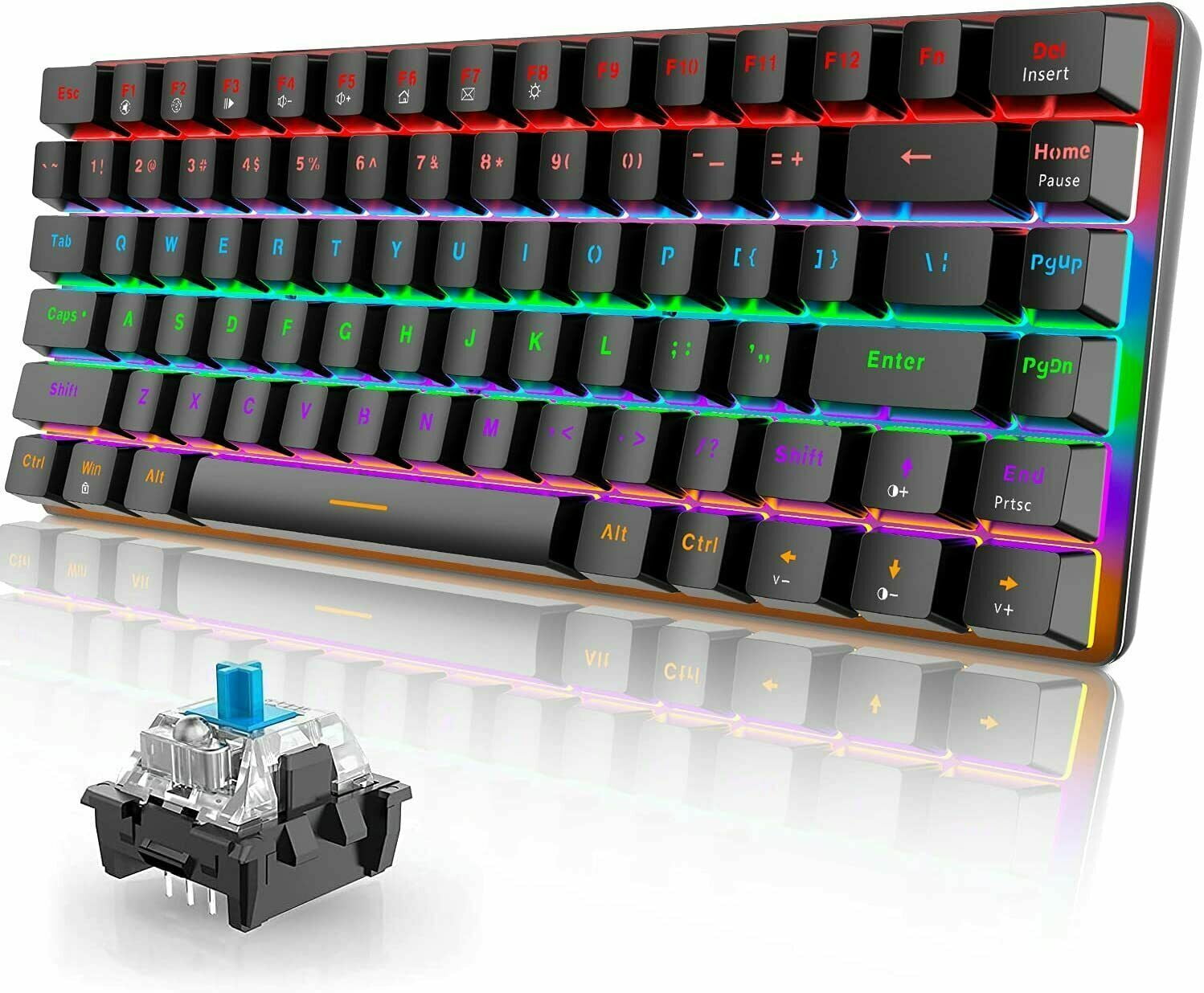 Ajazz AK33 Wired Gaming Keyboard with LED Lighting, Black - Walmart.com