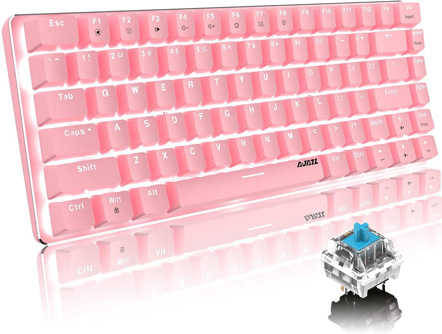 Mechanical Keyboard, AK33 White LED Backlit USB Cable Gaming Mechanical ...