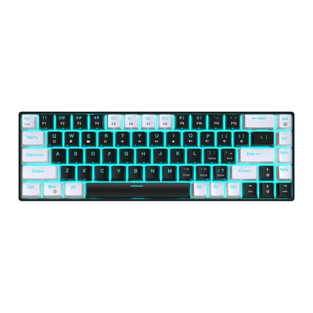 Mechanical Keyboard, Computer Keyboard, Blue Backlit 65% Compact ...