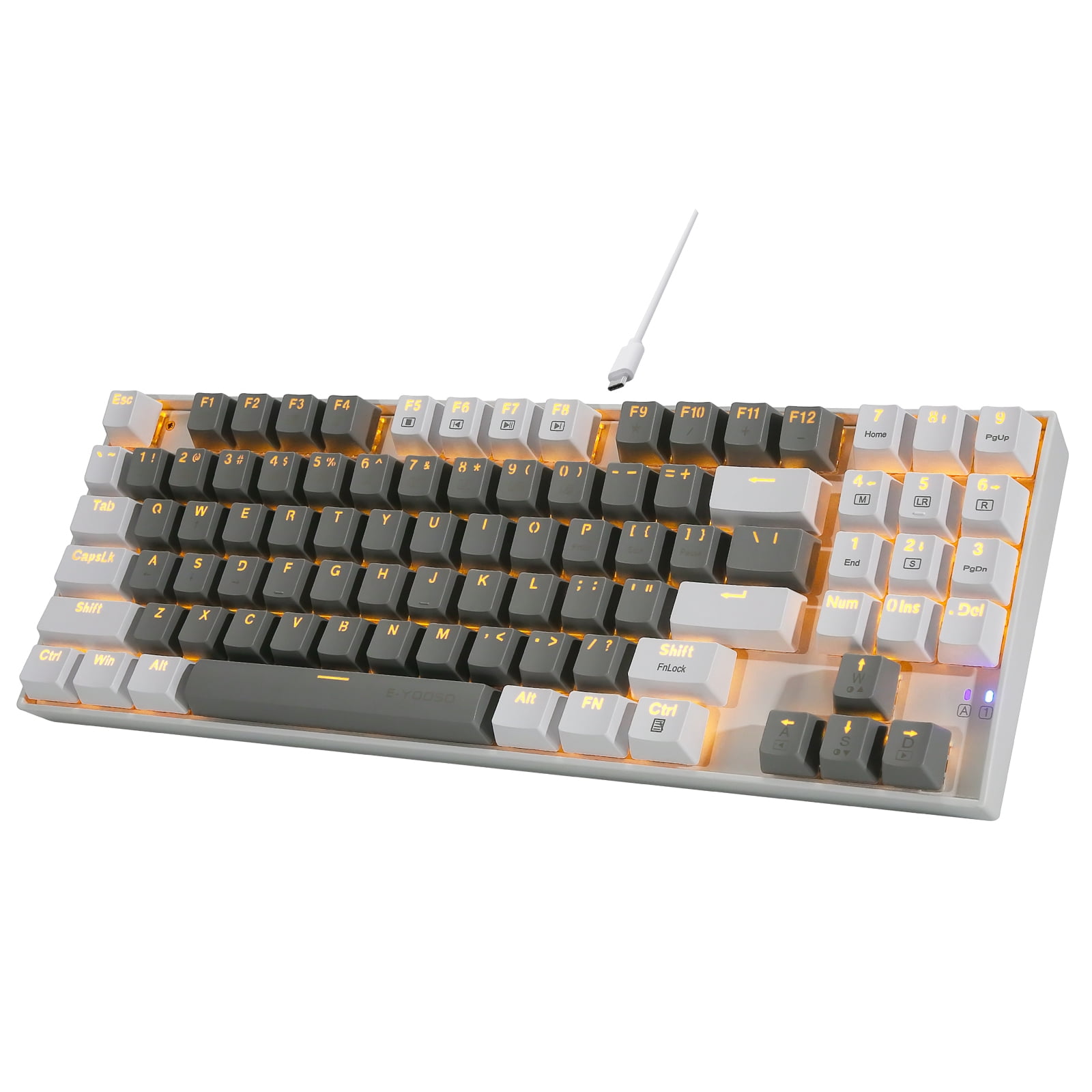 Mechanical Keyboard, E-YOOSO Wired Compact LED Backlit Computer ...