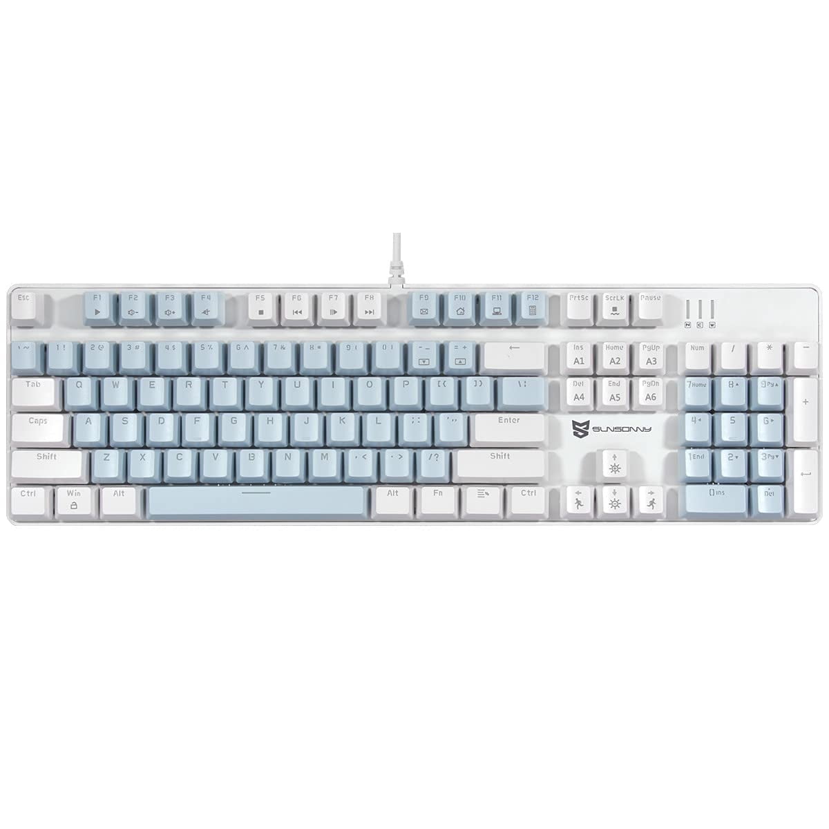 Mechanical Keyboard Gaming Keyboard | Blue Switch Blue & White Backlit ...