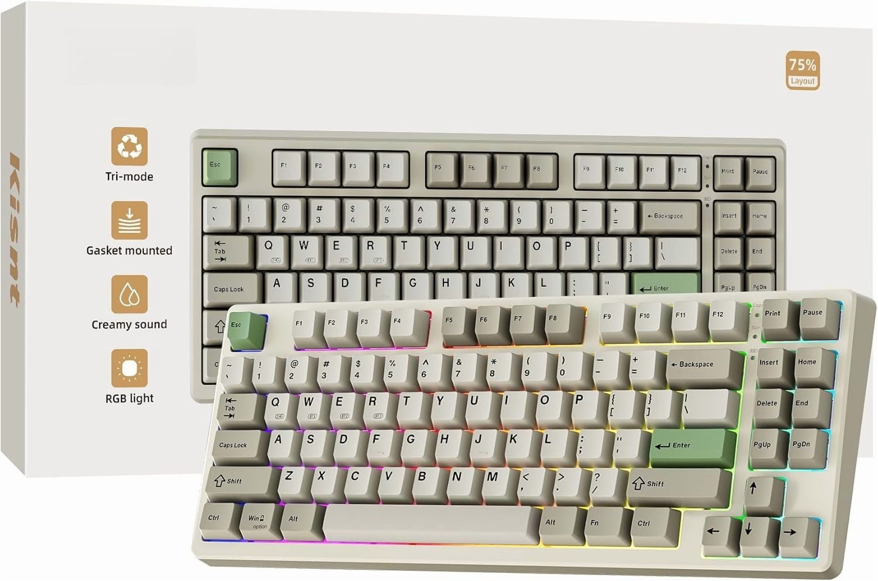 Mechanical Keyboard,Gasket Mounted with Creamy Sound,/2.4GHz/-C,Custom ...