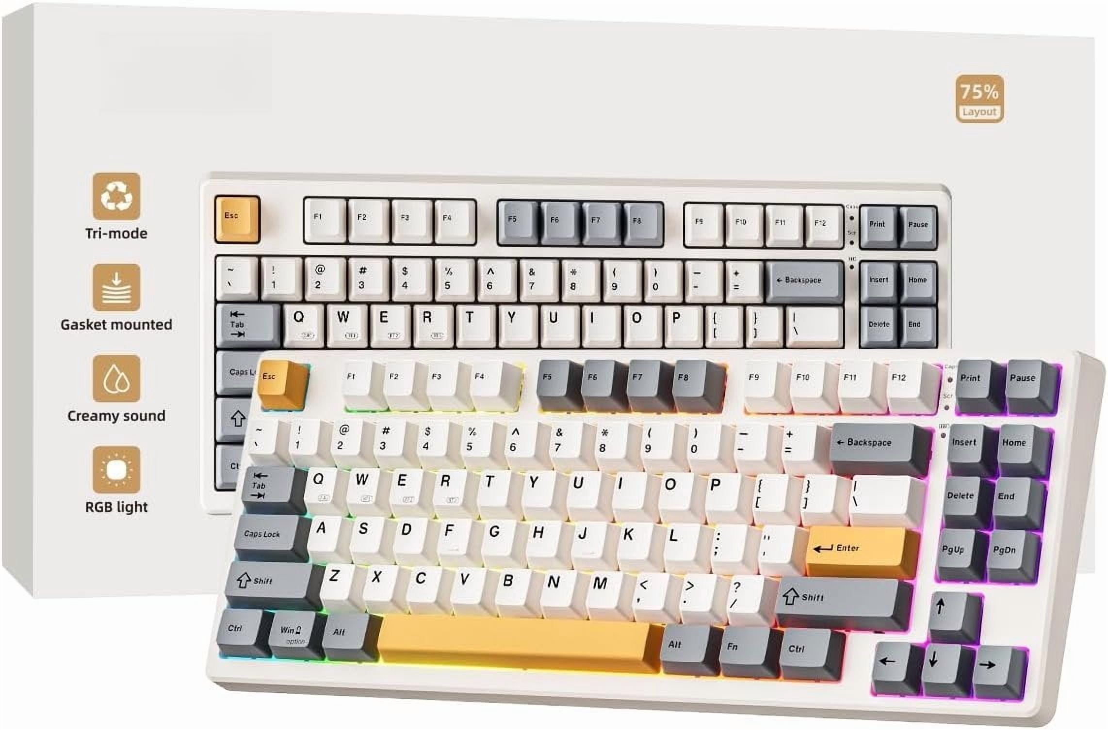 Mechanical Keyboard,Gasket Mounted with Creamy Sound,/2.4GHz/-C,Custom ...