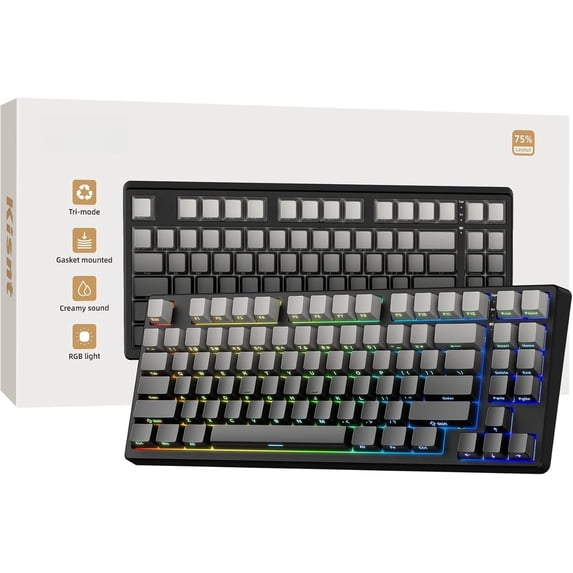 Mechanical Keyboard,Gasket Mounted Creamy Sound,/2.4GHz/-C,Side Printed ...