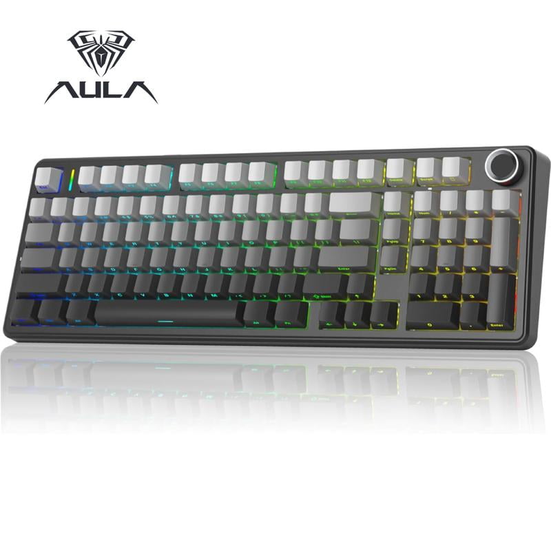 Mechanical Keyboard, Hot Swappable Custom Gaming Keyboard, Tri-Mode BT5 ...