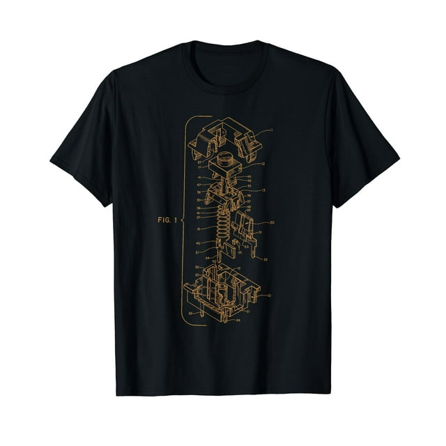 Mechanical Keyboard Key Patent Design Drawing T-Shirt - Walmart.com