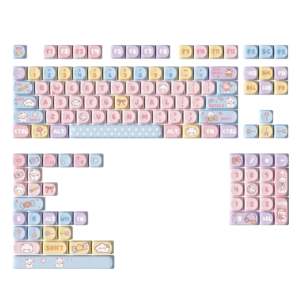 Mechanical Keyboard Keycaps 131keys PBT Material MOA Colorful Candy ...