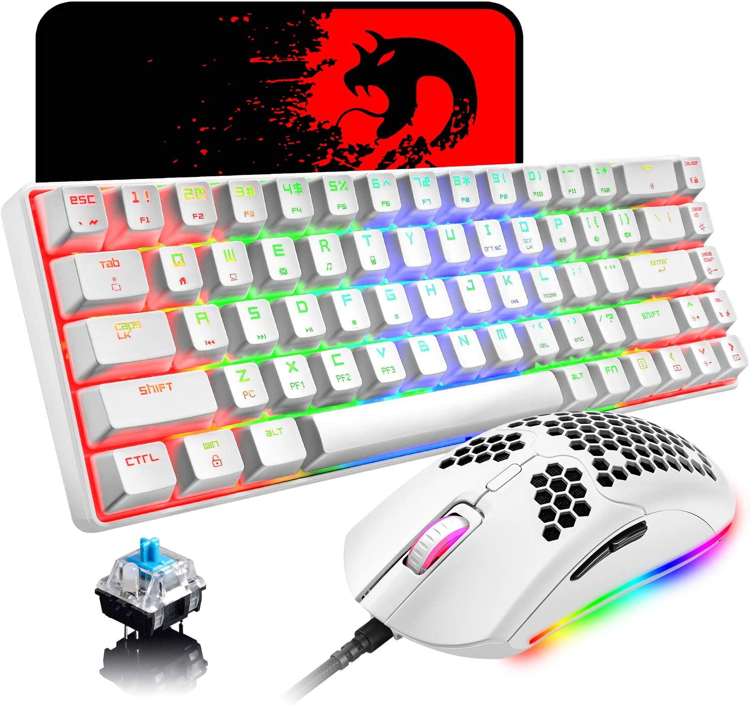 Mechanical Keyboard】 Professional Mechanical Keys, 68 keys compact ...