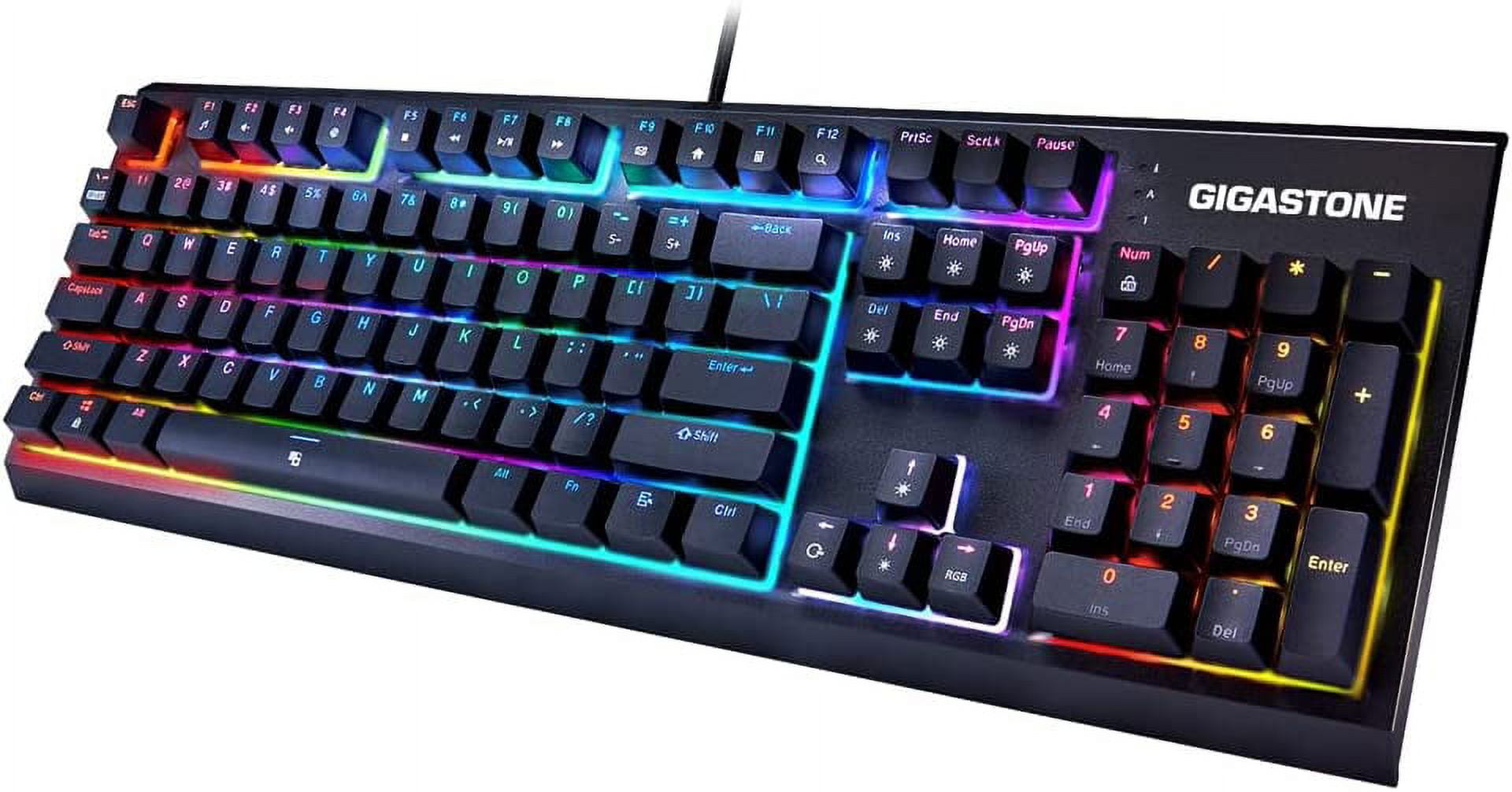 Mechanical Keyboard, RGB Gaming Brown Switch, LED Rainbow Backlit Wired ...