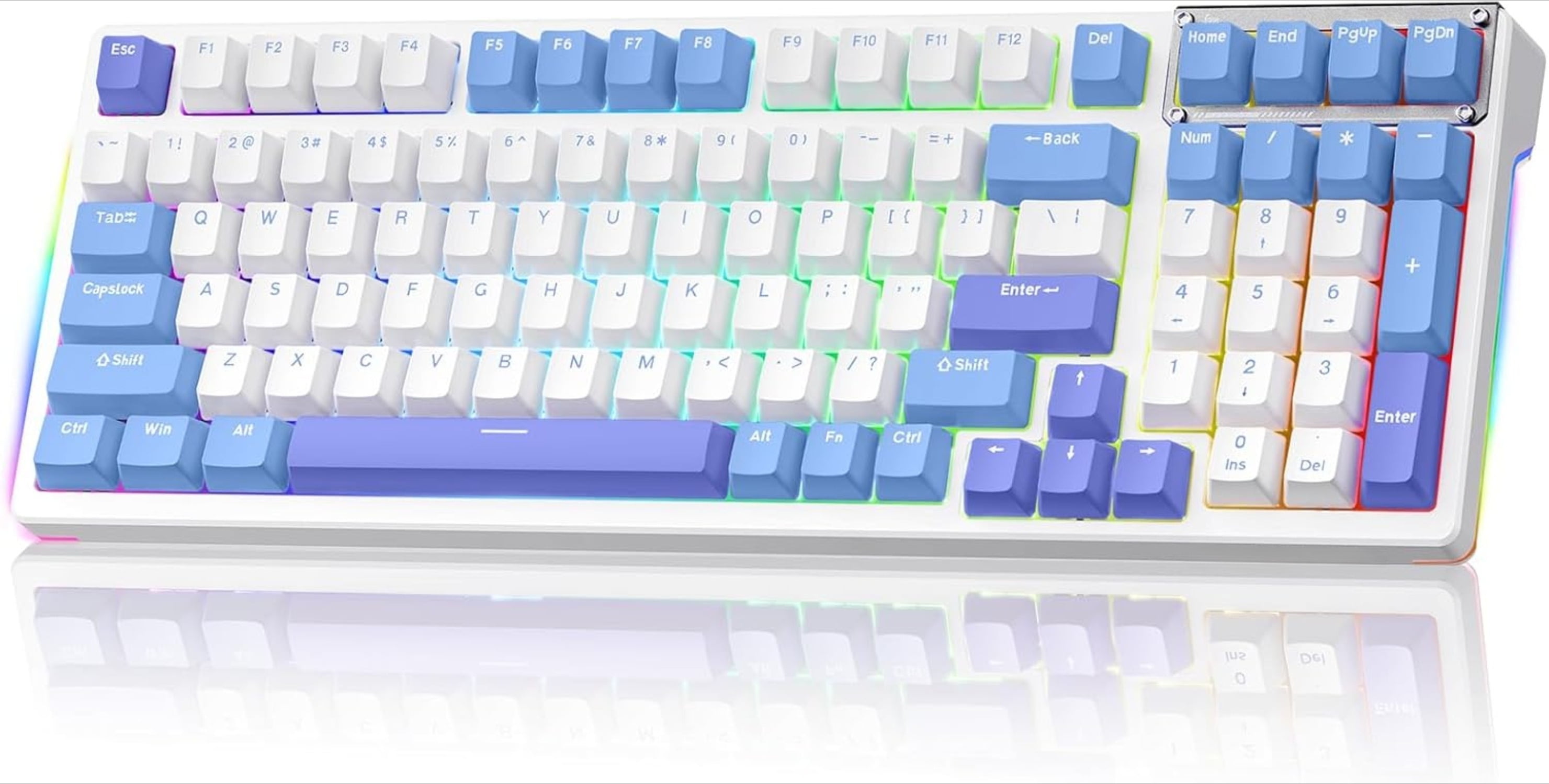 Mechanical Keyboard, Wireless Gaming Keyboards 99 Keys Tri-Mode BT5.0/2 ...