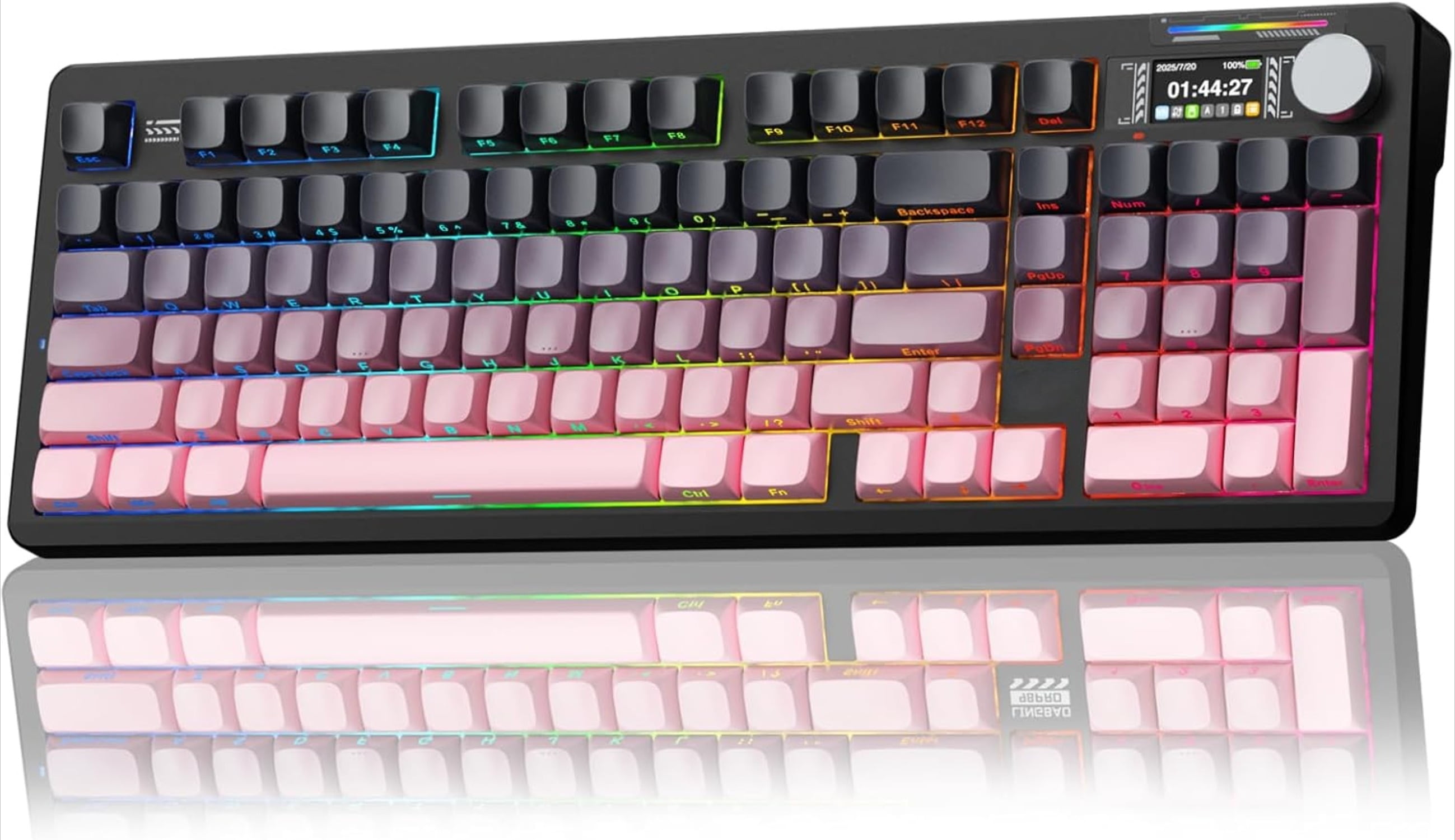 Mechanical Keyboard Wireless, with Screen & Knob,RGB Gaming Keyboard ...