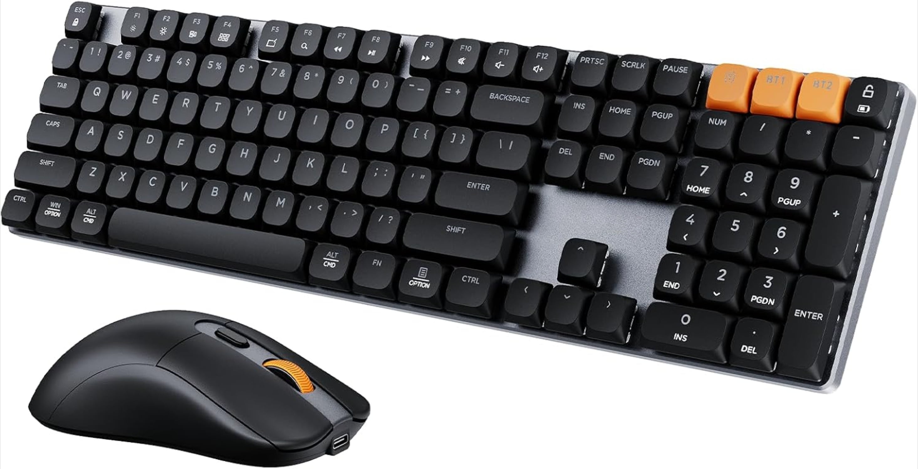 Mechanical Keyboard and Mouse, Wireless Rechargeable Aluminum Keyboard ...