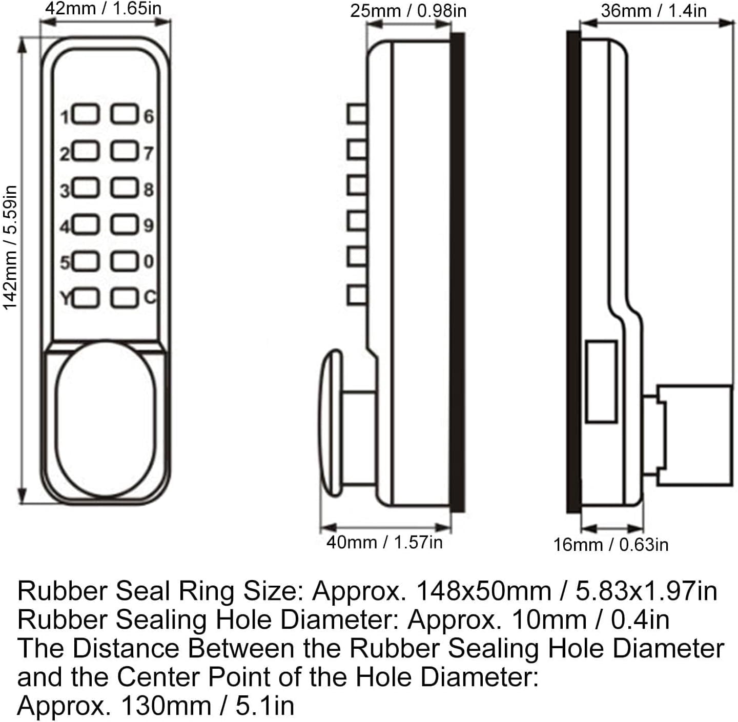Mechanical Keyless Door Lock, Push Button Door Lock Keypad 1-11 Smart ...