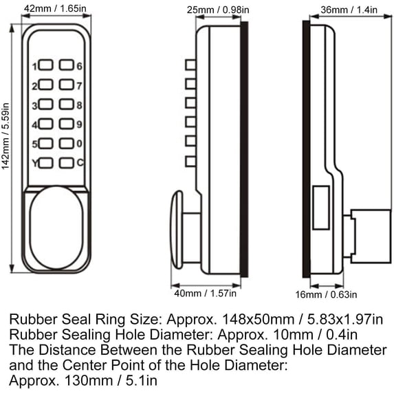 Mechanical Keyless Door Lock, Push Button Door Lock Keypad 1-11 Smart ...