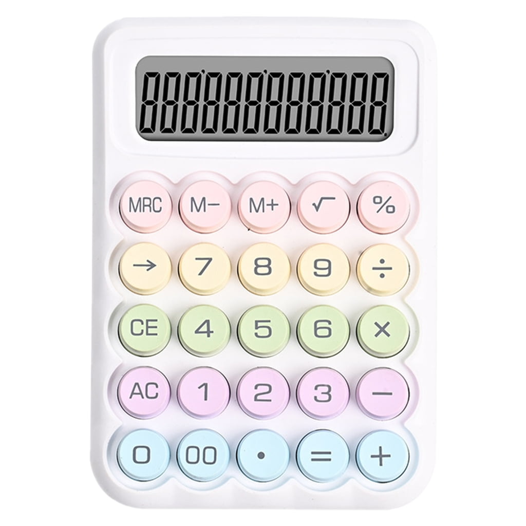 Mechanical Keypad Calculator Clear LCD Display Student Calculator ...